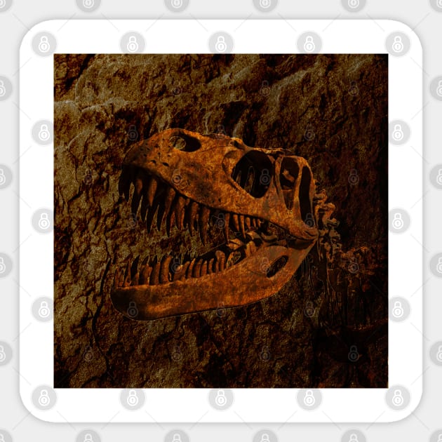 T-Rex Dinosaur Fossil - Dinosaur Fossil - Sticker | TeePublic