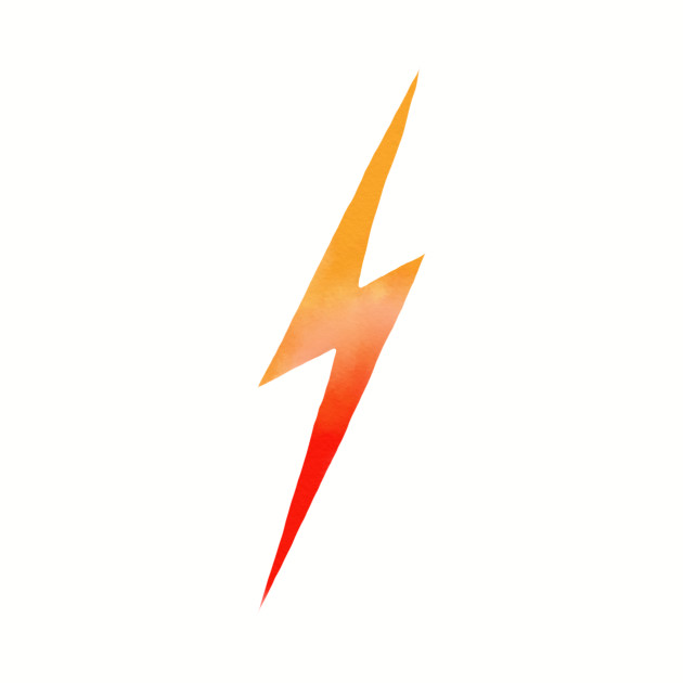 Orange-and-Red Lightning Bolt - Lightning - Baseball T-Shirt | TeePublic