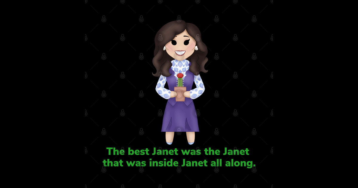 Good Janet Chibi Alt Quote - The Good Place - Sticker | TeePublic