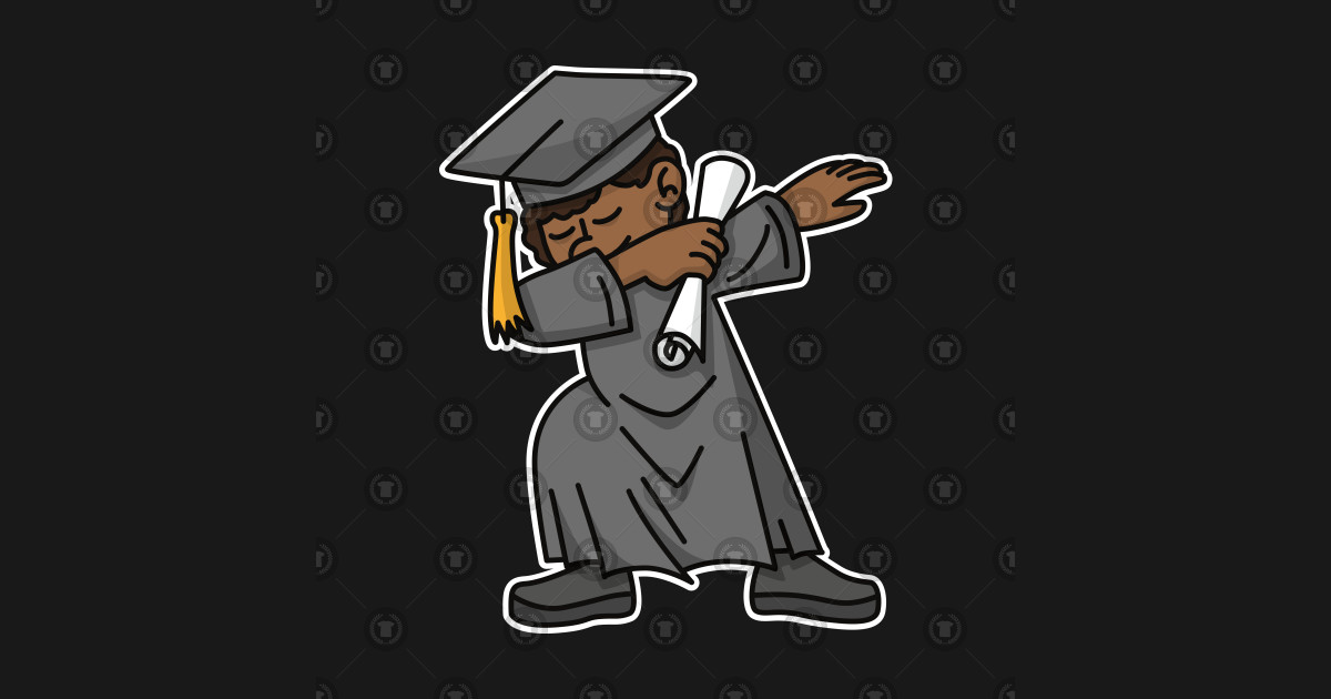 Black boy student dab dabbing graduation school - Graduation - Sticker ...