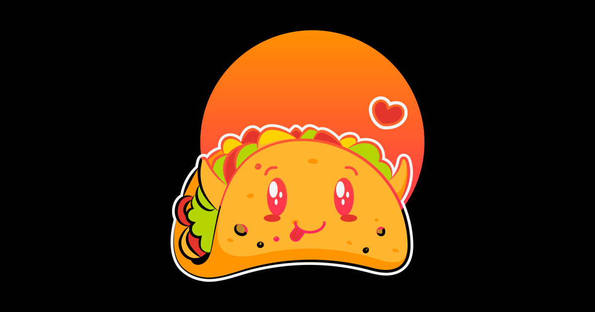 Smiling Taco Art - Tacos - Sticker | TeePublic