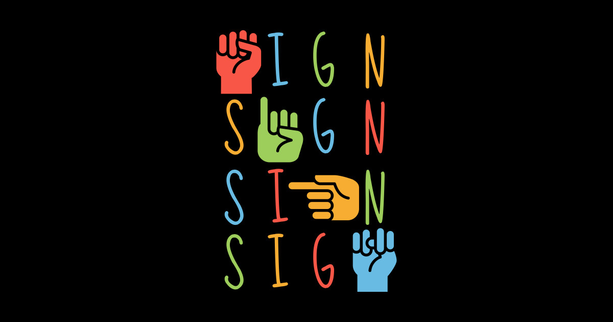 ASL Sign- American Sign Language Alphabet - Sign Language - Sticker ...