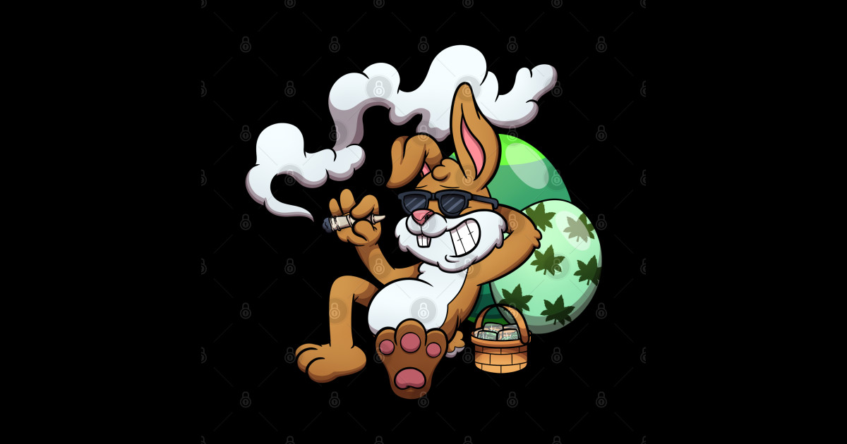 Easter Bunny Smoking A Joint - Easter Bunny Smoking Weed - Sticker ...