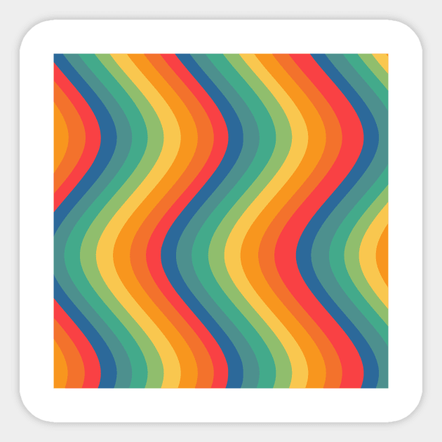 Retro curved lines - Retro Pattern - Sticker | TeePublic