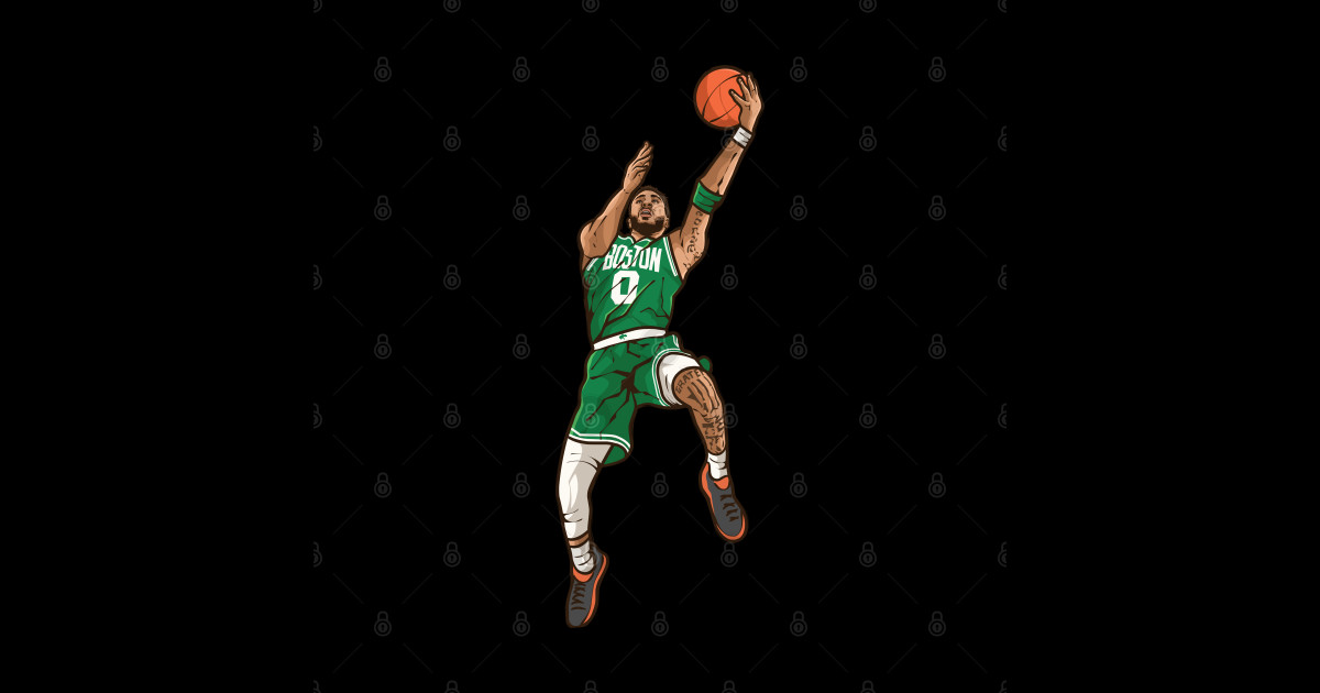Jayson Tatum Layup Cartoon - Jayson Tatum - Posters and Art Prints ...