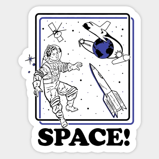 Retro Space - Space - Sticker | TeePublic