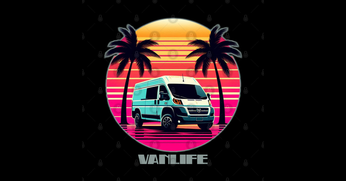 Retro Dodge Ram Promaster Vanlife - Camper Conversion - Sticker | TeePublic