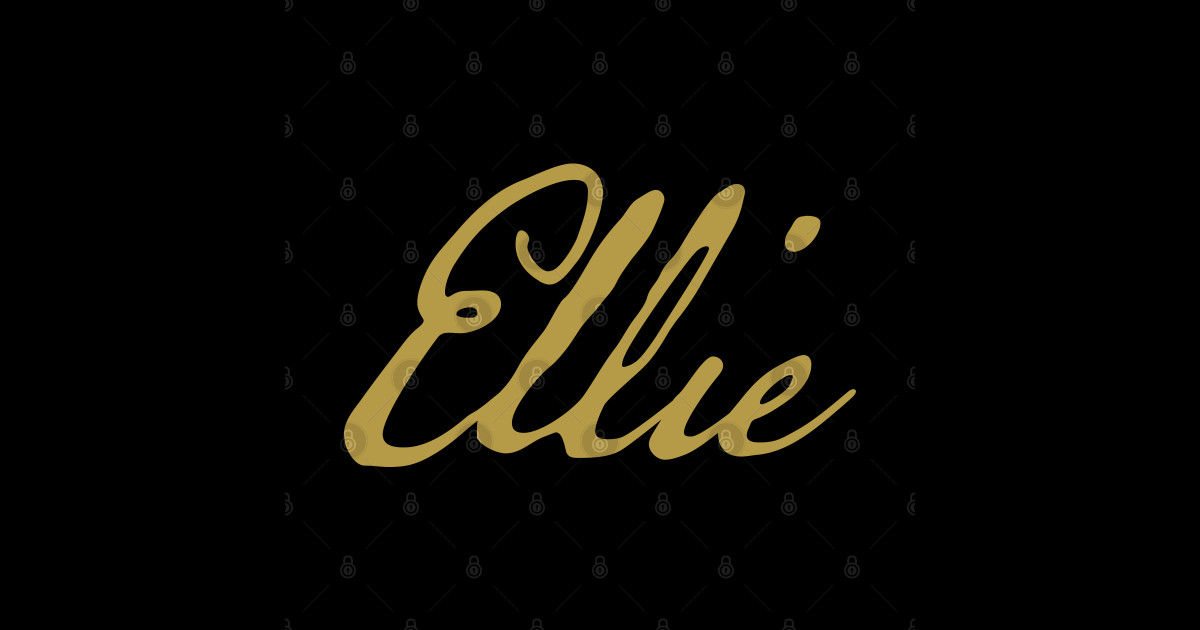 Ellie Typography Gold Script - Ellie - Sticker | TeePublic