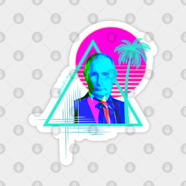 80s Synthwave Putin - Vladimir Putin - Magnet | TeePublic