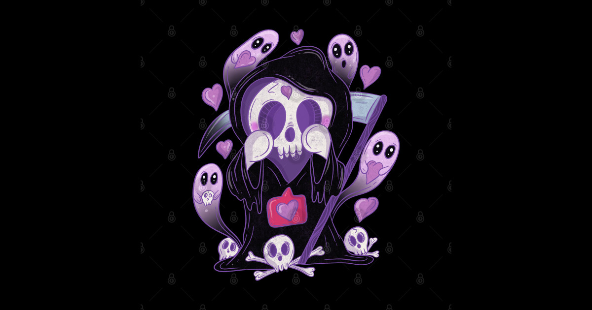 Grim reaper love - Grim Reaper - Sticker | TeePublic