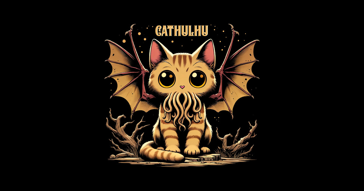 Retro Art Cute Cathulhu Lovely Pet Kawaii Kittens Anime - Cathulhu ...