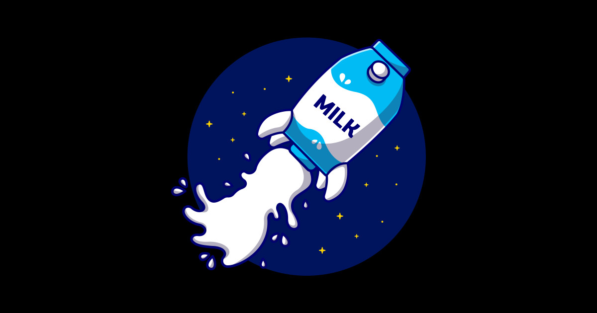 Milk Rocket Launching In Space Cartoon - Milk Rocket Launching In Space ...