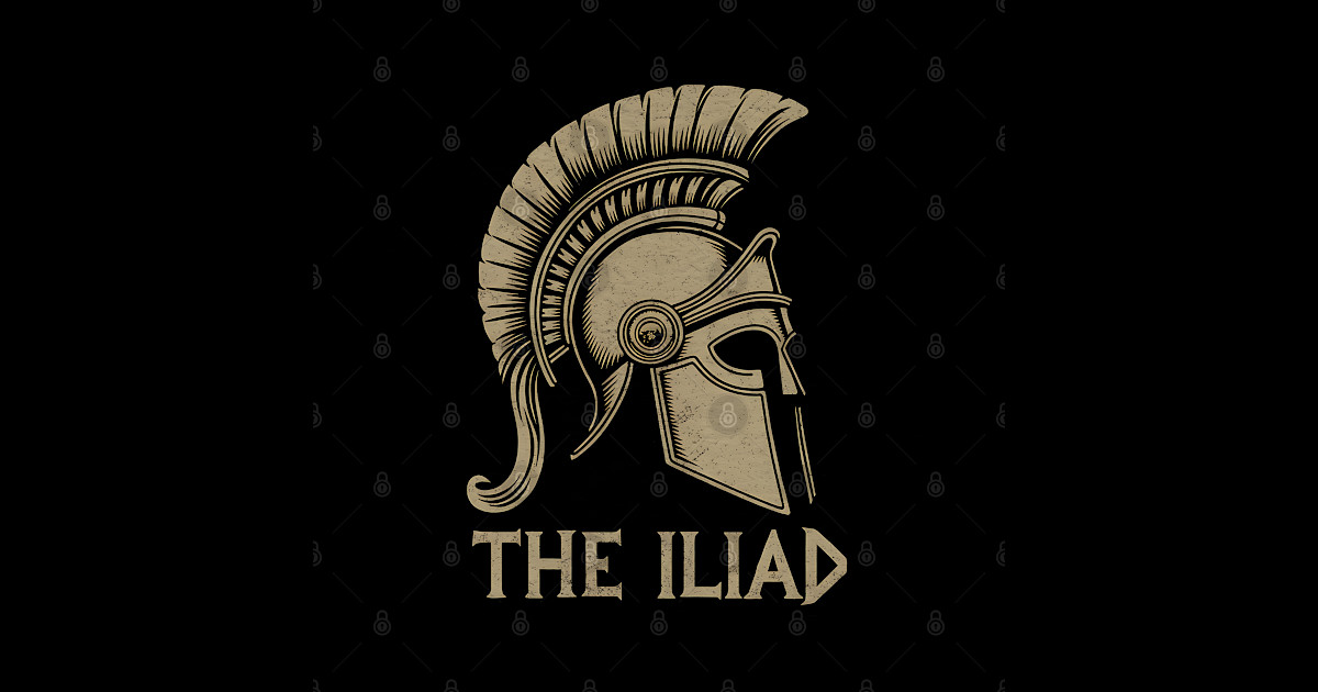 The Iliad of Homer Greek Helmet - Iliad - Sticker | TeePublic