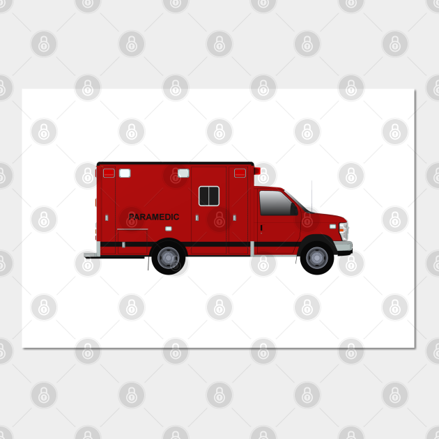 Dark Red Ambulance - Ambulance - Posters and Art Prints | TeePublic