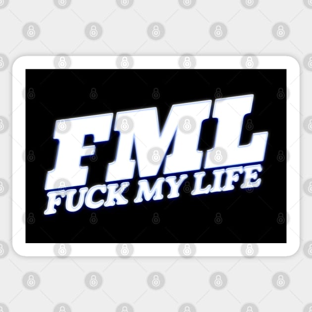 FML //// Retro Typography Design - Fml - Sticker | TeePublic