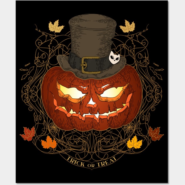 Halloween pumpkin original illustration. Jack o Lantern Trick or treat ...