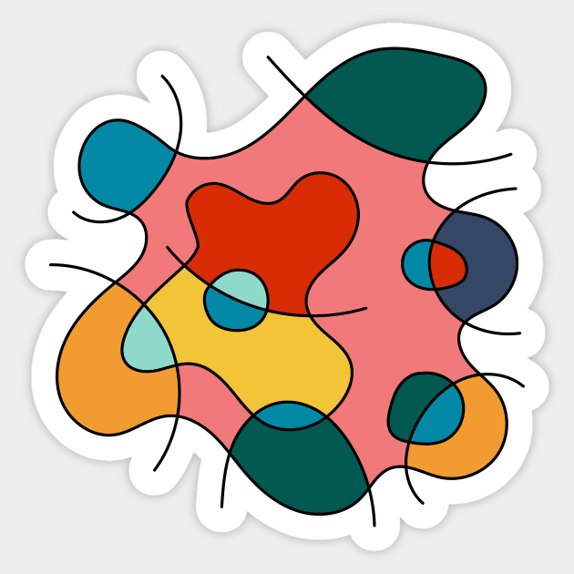 Surreal Amoeba #12 (Miro Inspired) - Miro - Sticker | TeePublic