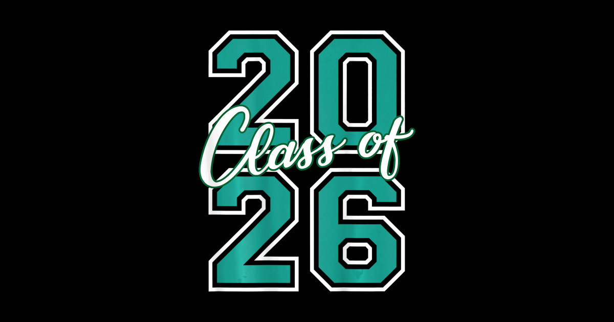 Class of 2026 Graduation Varsity Blue and Teal Modern Senior Graphic ...
