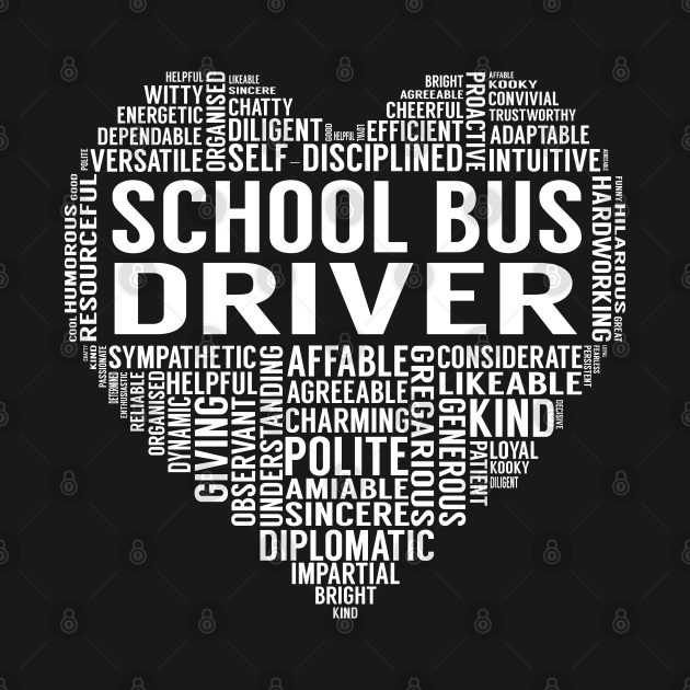 School Bus Driver Heart - School Bus Driver - T-Shirt | TeePublic