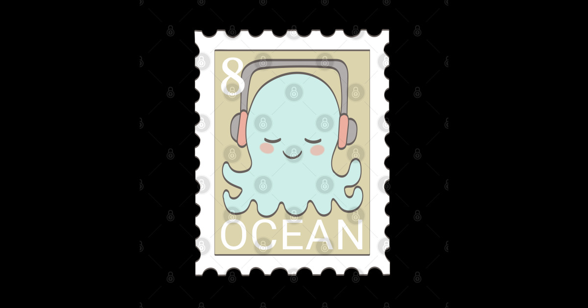Cute octopus stamps - Stamp Art - Sticker | TeePublic