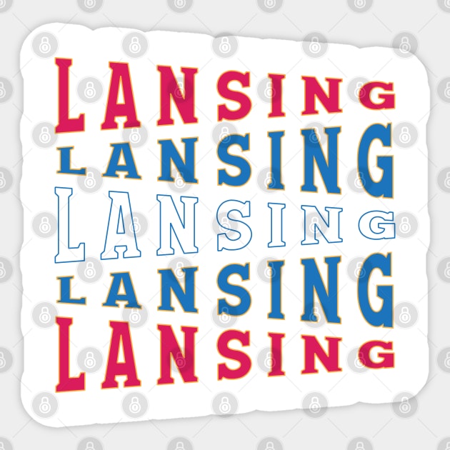 TEXT ART USA LANSING - Lansing - Sticker | TeePublic
