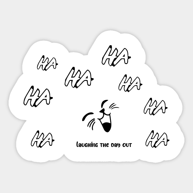 laughing the day out - Laughing Cat - Sticker | TeePublic