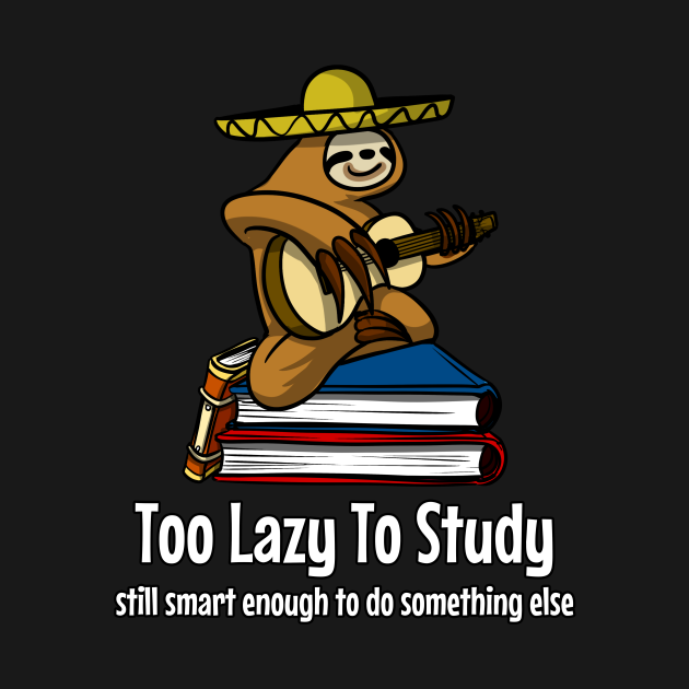 Lazy Sloth Guitarist Too Lazy To Study Books - Sloth - Mug | TeePublic