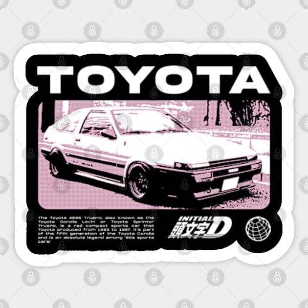 Toyota Ae86 Trueno InitialD Car - Toyota Ae86 - Sticker | TeePublic