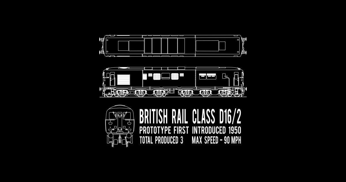 British Rail Class D16/2 Prototype Diesel Locomotive Train Blueprint ...