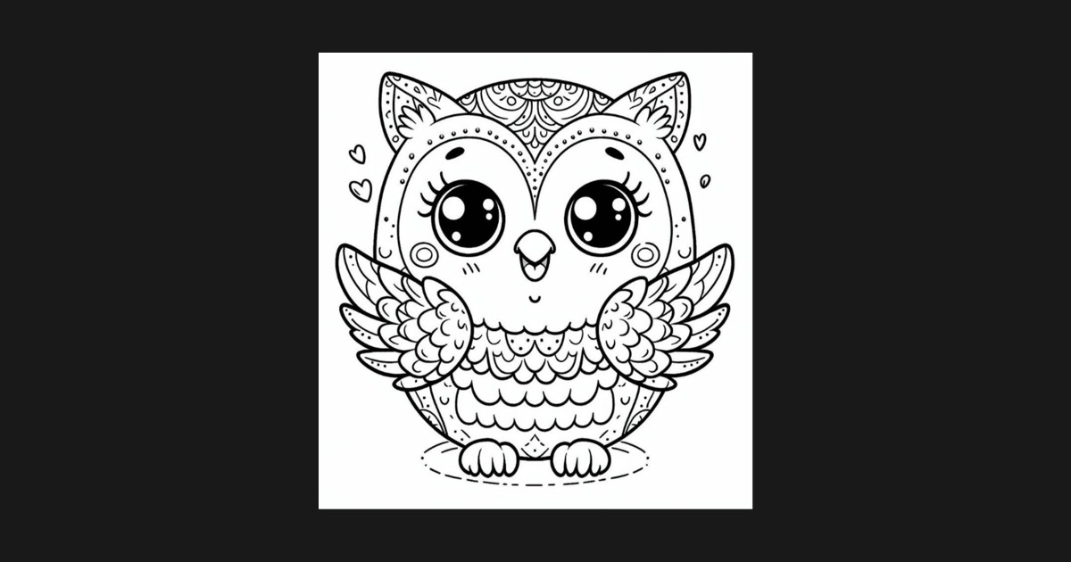 Kleurplaat Kind Kleurplaat uil - Owl - T-Shirt | TeePublic