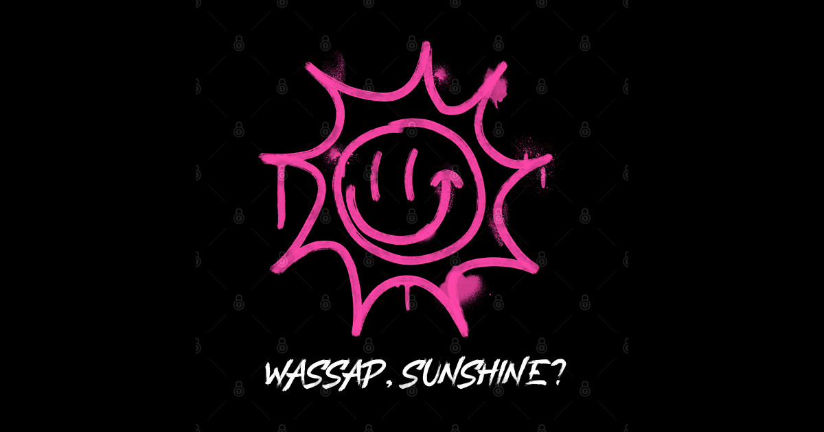 Wassap Sunshine , smiley , sun , grunge aesthetic - Wassup - Sticker ...