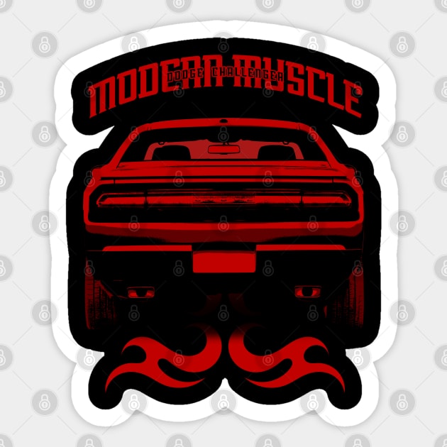 Modern Muscle - Red - Dodge Challenger - Sticker | TeePublic