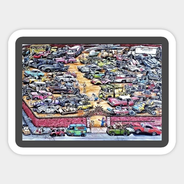 Old famous vehicles - Famous Cars - Sticker | TeePublic