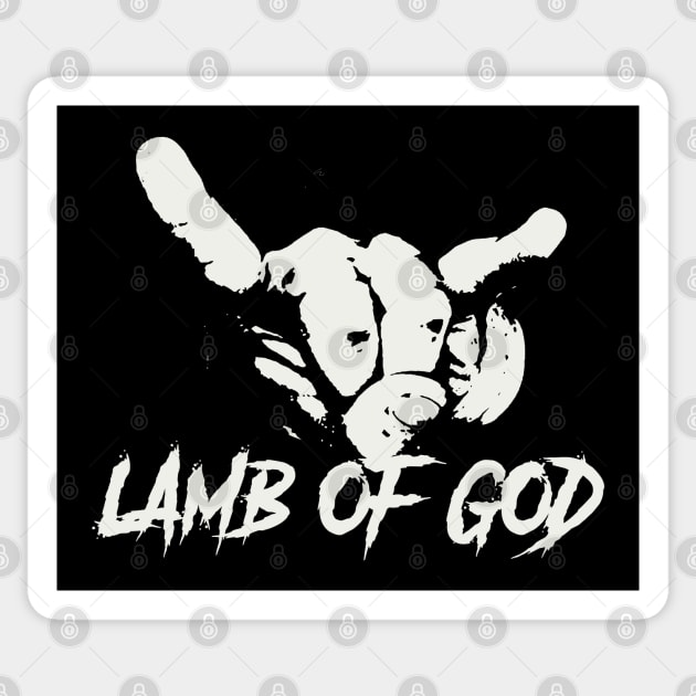 lamb of god ll horn sign - Lamb Of God - Sticker | TeePublic