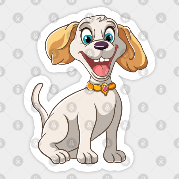 Cute Happy Dog - Cute Dog - Sticker | TeePublic