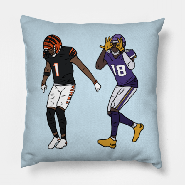 Jamarr Chase And Justin Jefferson Griddy Nfl Pillow Teepublic