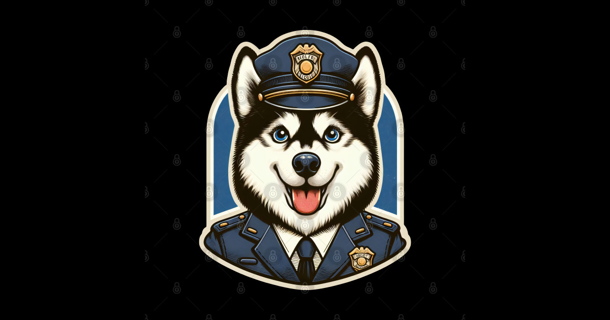 Husky Police - Husky Police - Sticker | TeePublic