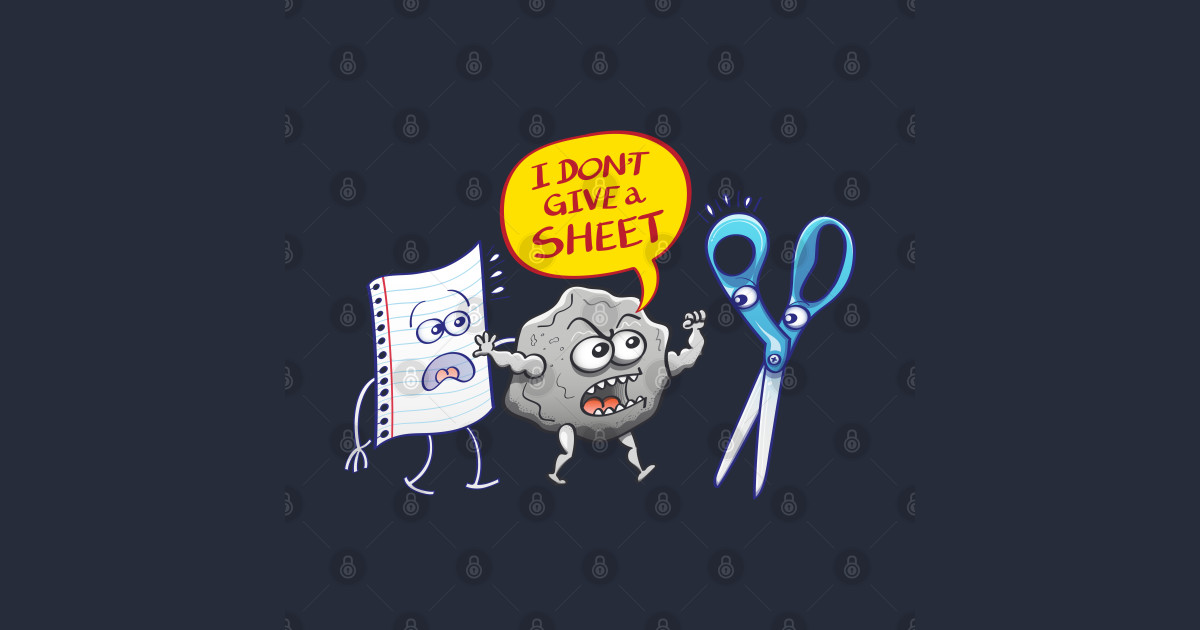 Angry rock doesn't give a sheet of paper to scissors - Rock Paper ...