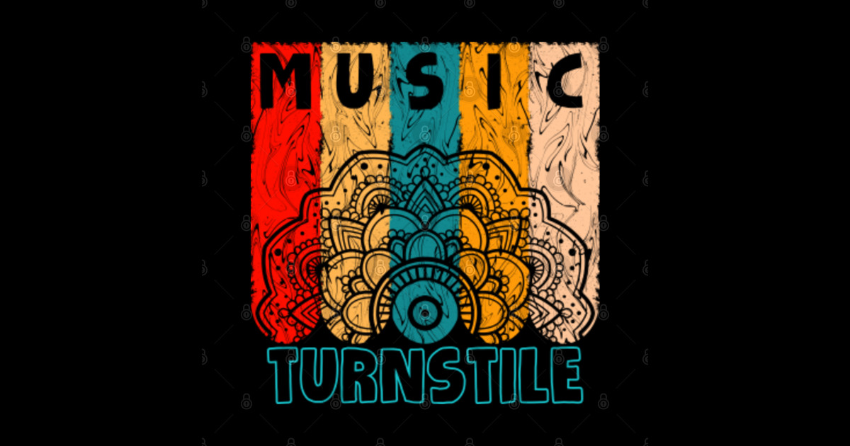 Turnstile || Vintage Retro Mandala - Turnstile - Sticker | TeePublic