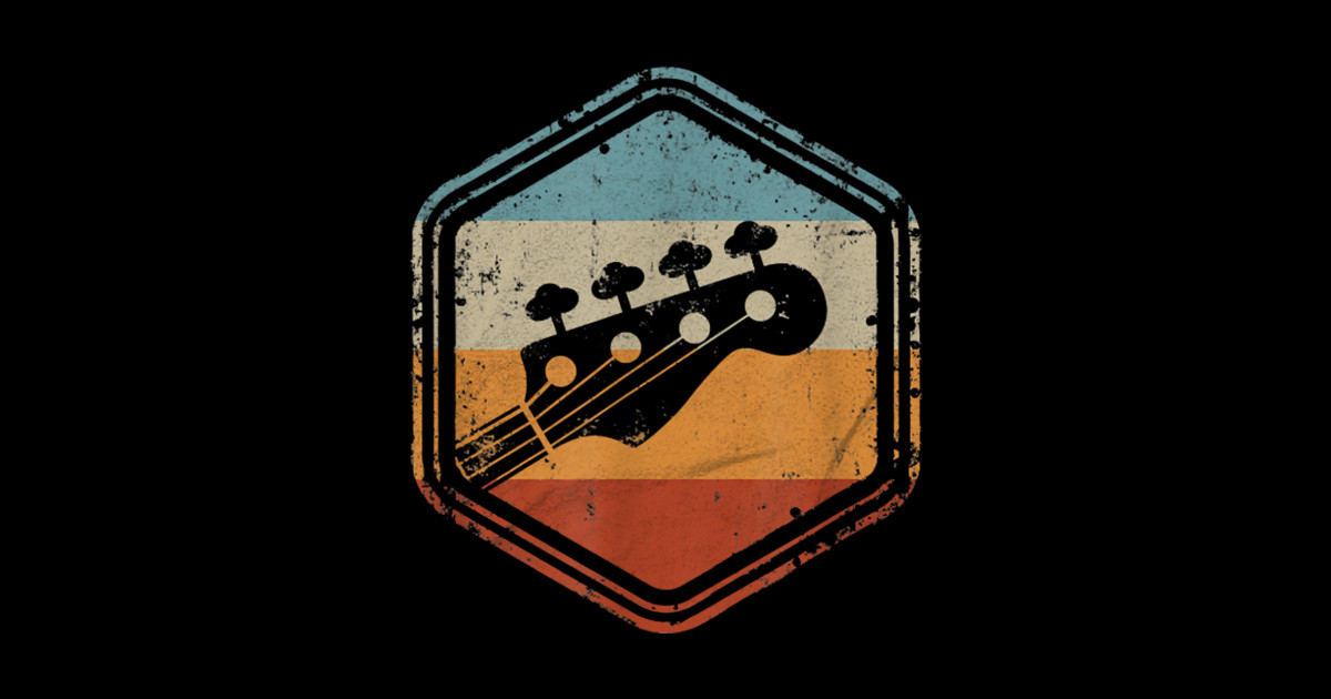 Bass Guitar Headstock Bassist And Bass Player Vintage - Bass Player ...