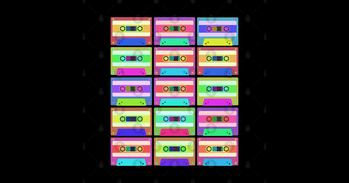 Retro Pop Art Cassette Tapes - Retro Technology - Sticker | TeePublic