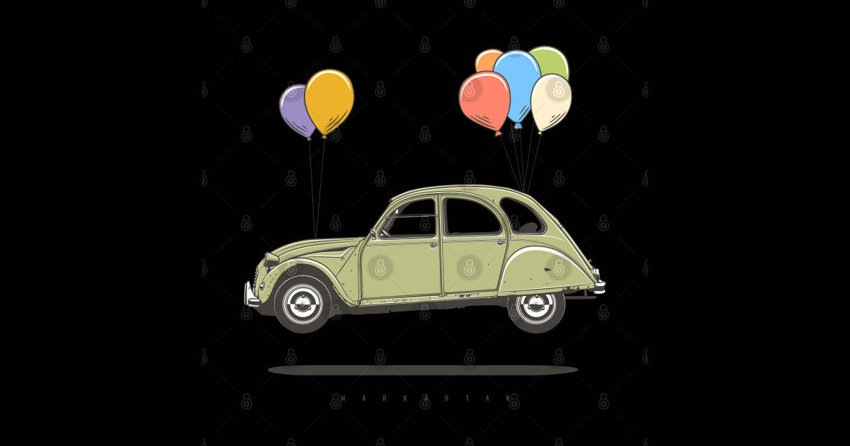 2CV balloon - Citroen - Sticker | TeePublic