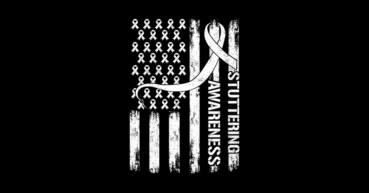 Stuttering Awareness Month American Flag Ribbon - Stuttering Awareness ...