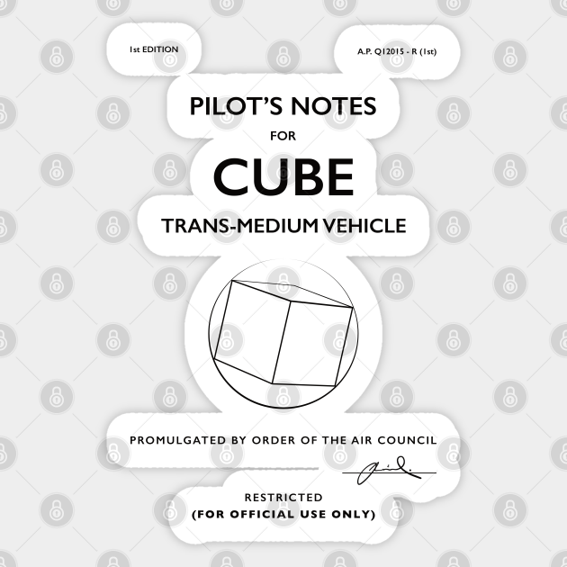 Cube (in sphere) UAP Pilot Notes - Pilot Notes - Sticker | TeePublic