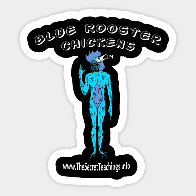 Blue Rooster Chickens - Aliens - Sticker | TeePublic