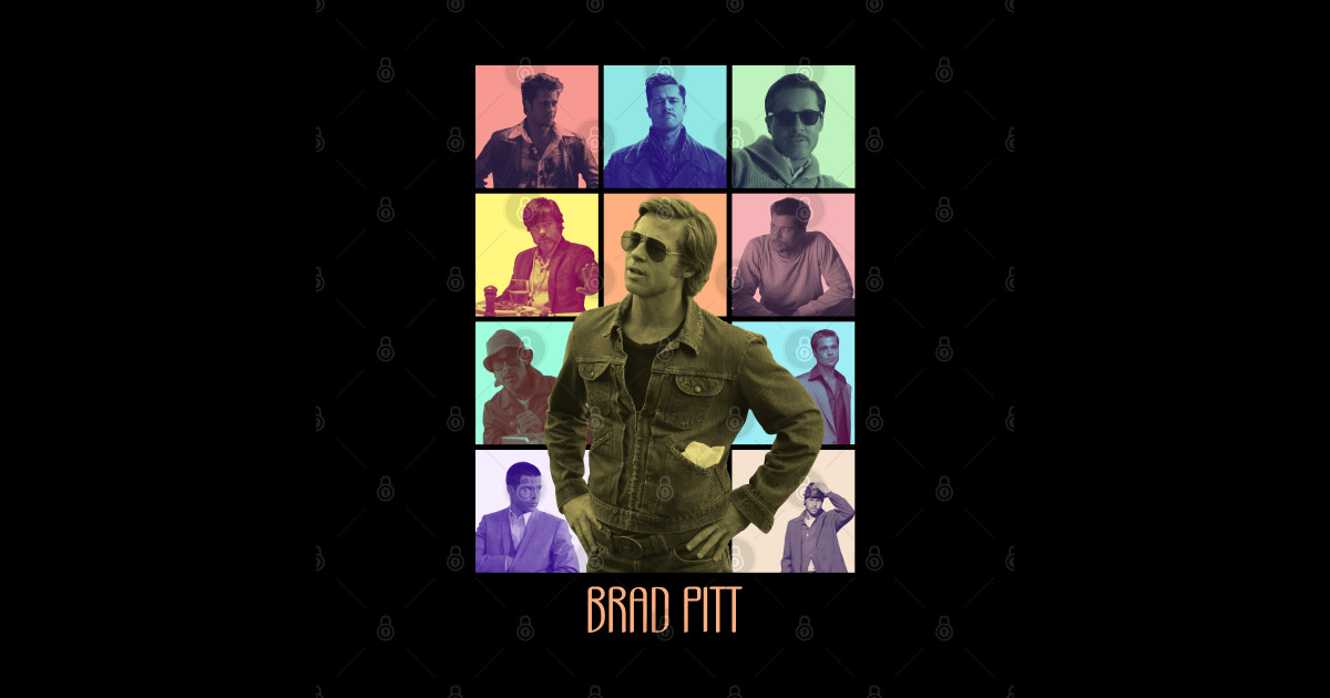 Brad Pitt - Iconic Roles Collage - Brad Pitt - Sticker | TeePublic