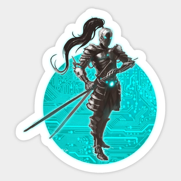 Cyborg Samurai - Cyborg - Sticker | TeePublic