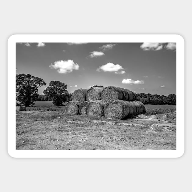 Hay bale stack in the English countryside - Hay Bales - Sticker | TeePublic