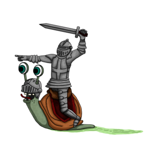 The knight and the Snail - Funny - T-Shirt | TeePublic