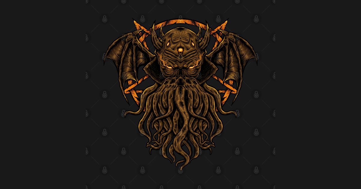 Cthulhu with Pentagram - Cthulhu - T-Shirt | TeePublic